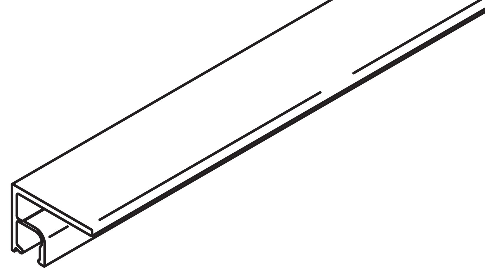 Hawa Libra 20 Abdeckschiene vertikal Alu L= 2500 mm | KOCH Freiburg GmbH